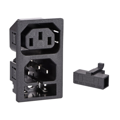 Panel Mount Plug Adapter AC 250V 10A C13 C14 3 Pin IEC Inlet Module ...
