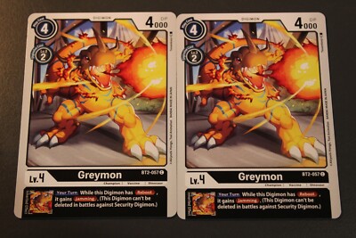 Digimon TCG (2020) - BT2-057 - 2x Greymon - Black - Common | eBay