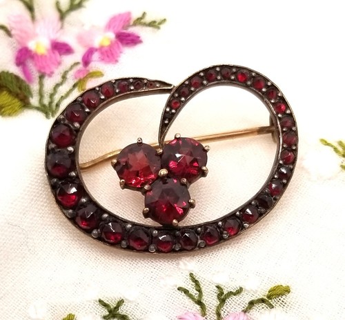 Antique Victorian Bohemian Garnet Pin Brooch | eBay
