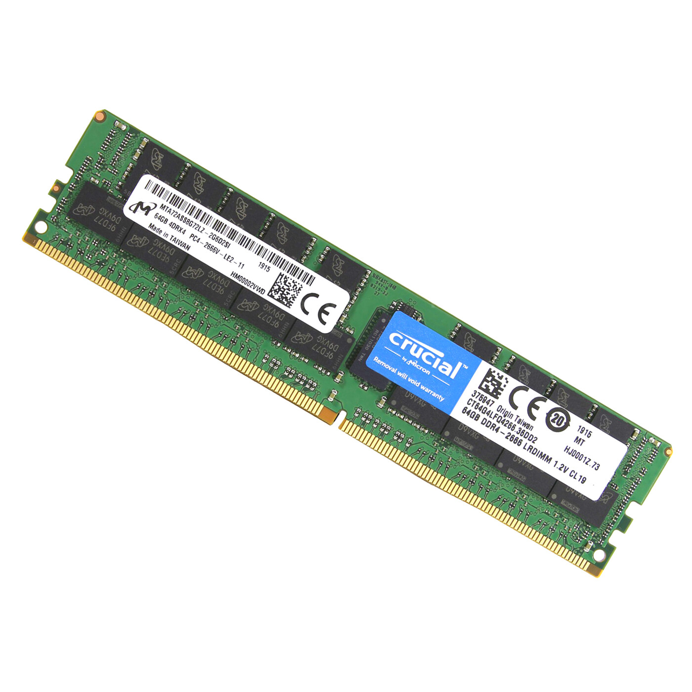 Crucial Kit 128GB 2x 64GB 2666MHz DDR4 LRDIMM RAM PC4-21300 Server ...