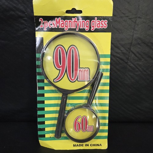 2- Piece Magnifying Glasses, 90mm & 60 mm Size Magnifiers, Unopened ...