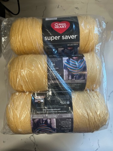 Lot Of 6 Red Heart Yarn 7 Oz Ea Color Cornmeal NEW SEALED Packages | eBay