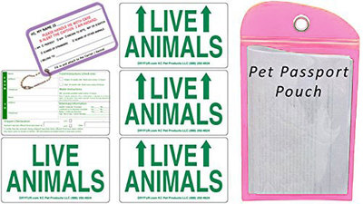 Live Animal Sticker Label Set of 5 w/ Pet Passport Pouch PINK | eBay