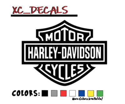 Harley Davidson (x2) PAIR Vinyl Decal Sticker Graphics Logo Motor Cycle ...