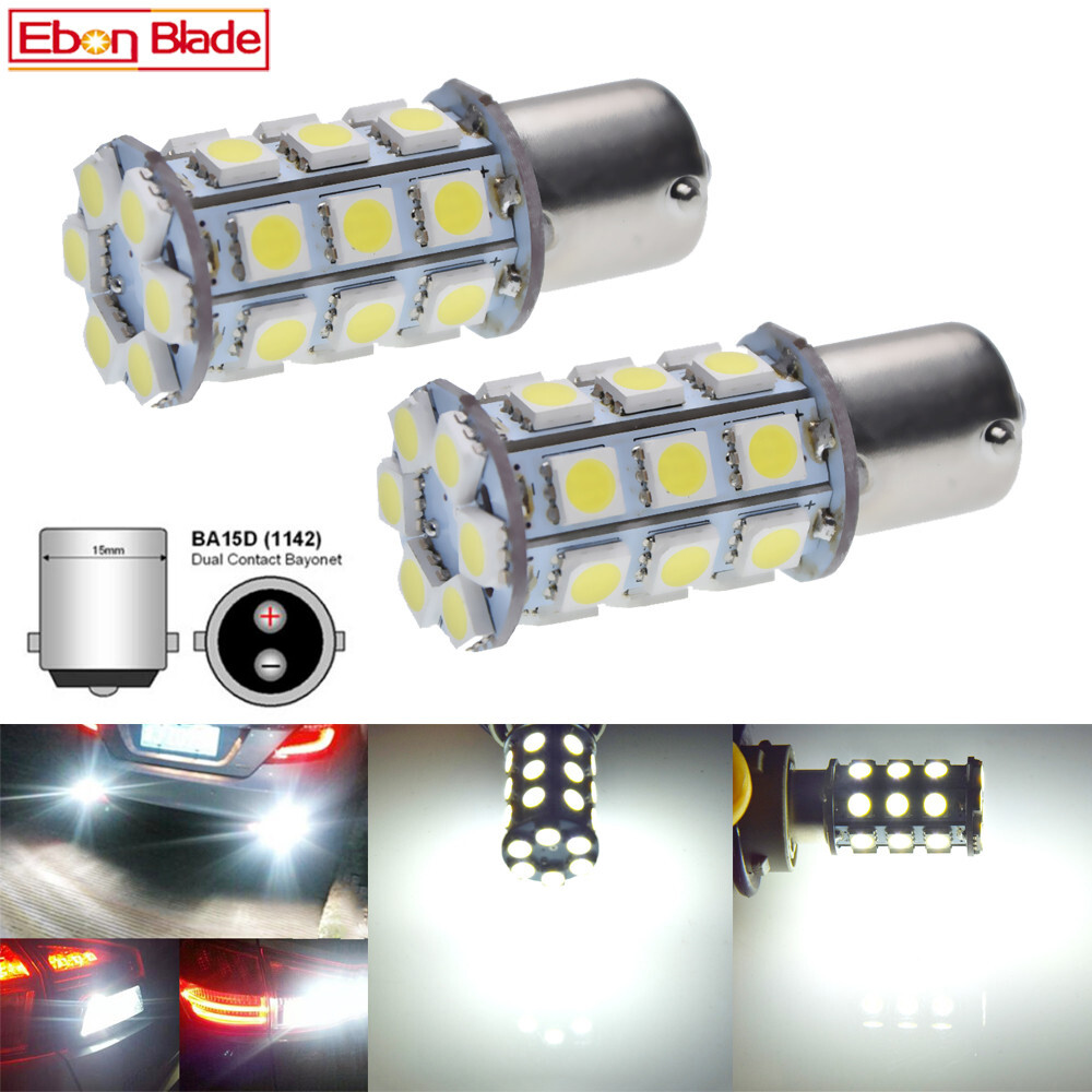 2 x 6V 6 Volt LED BA15D 1142 LIGHT GLOBE WHITE 27 SMD Caravan Car Auto ...