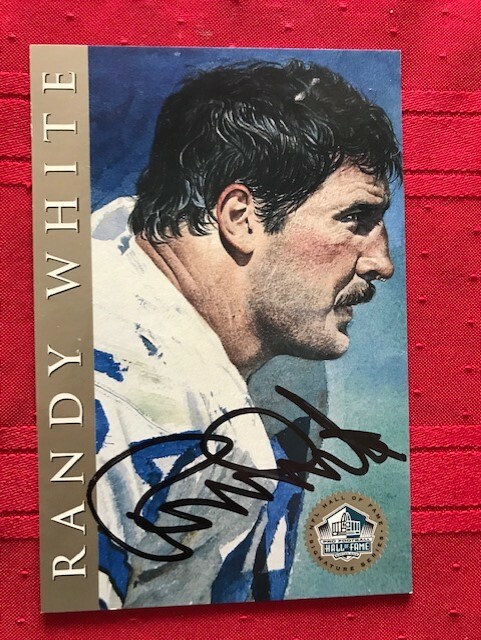 Randy White Autographed signed DALLAS COWBOYS 4x6" Hall Of Fame Card ...