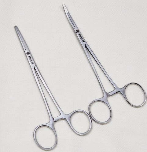 Surgical Kelly Curved & Straight Pliers Dental Locking Forceps 2pcs ...