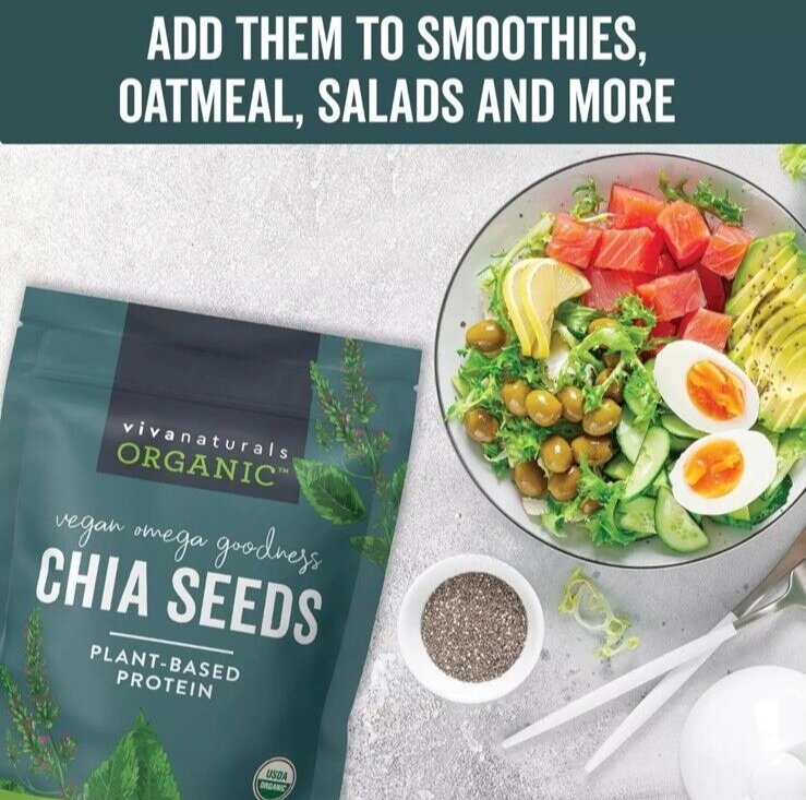 Organic Chia Seeds 6 Lbs Total - Plant-Based Omega-3 and Vegan Protein ...