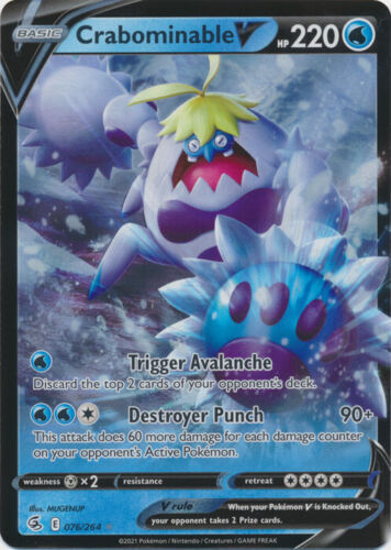 Crabominable V - 076/264 Ultra Rare Fusion Strike NM Pokemon TCG | eBay