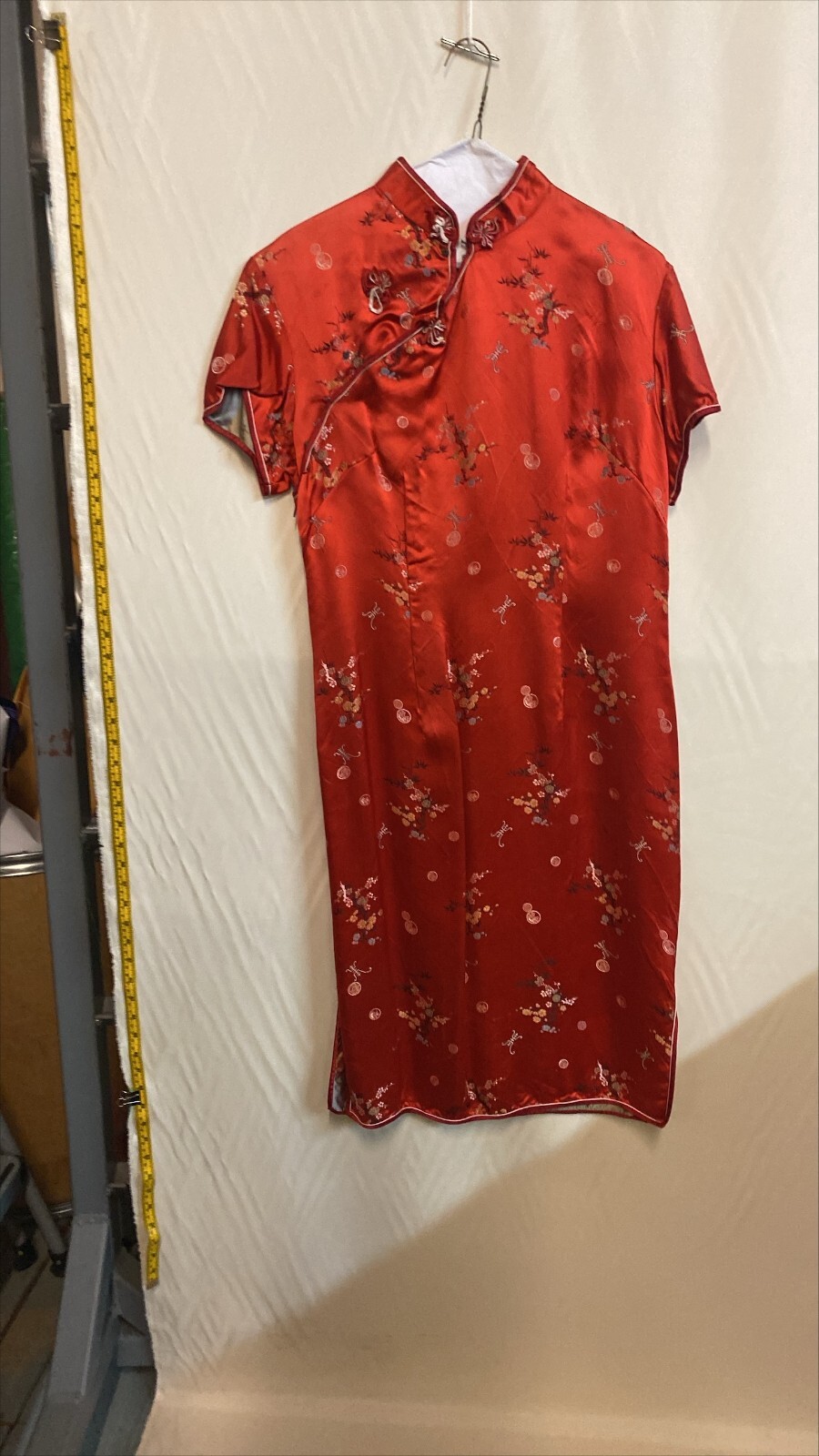 SCC1054 Red Chinese Cheongsam Dress, XL - Gem
