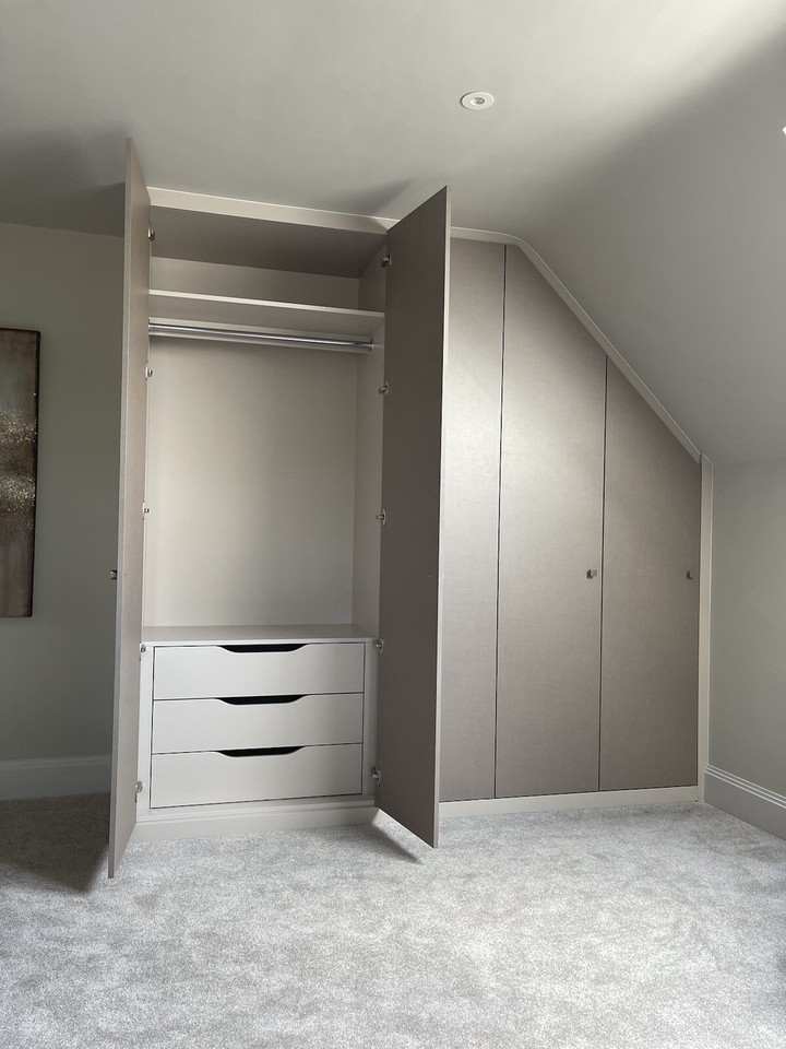 Loft Slope Roof Bespoke Fitted Wardrobe Storage Made To Measure. Custom ...