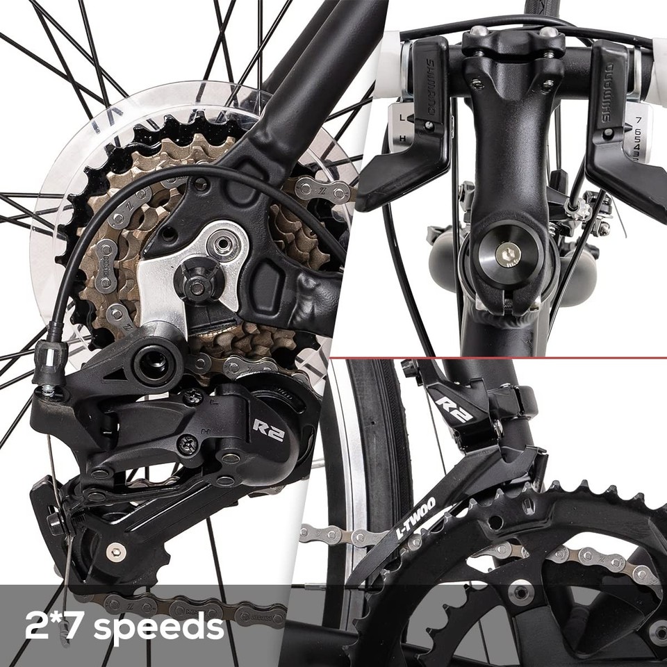 700c Road Bike, 14 Speeds, Light Weight Aluminum Frame, Racing Bike City Comm... 847182043346| eBay