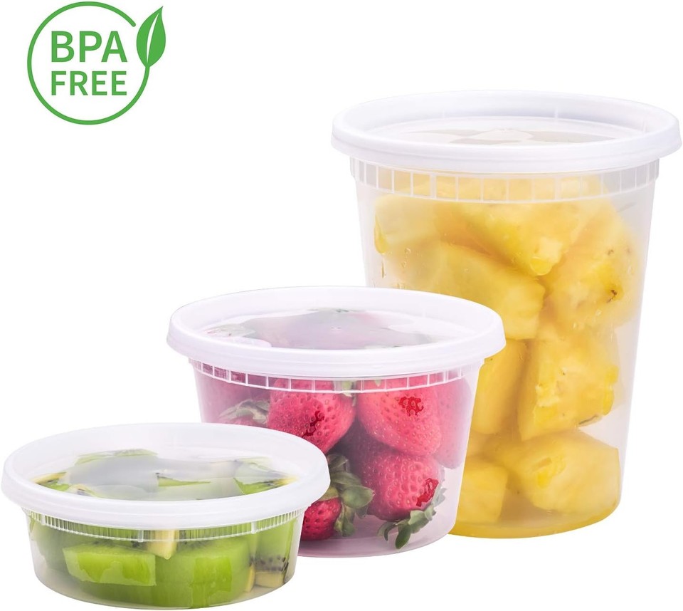 TashiBox [8 oz,16oz,32oz,48Sets,16Sets each size Plastic food storage ...