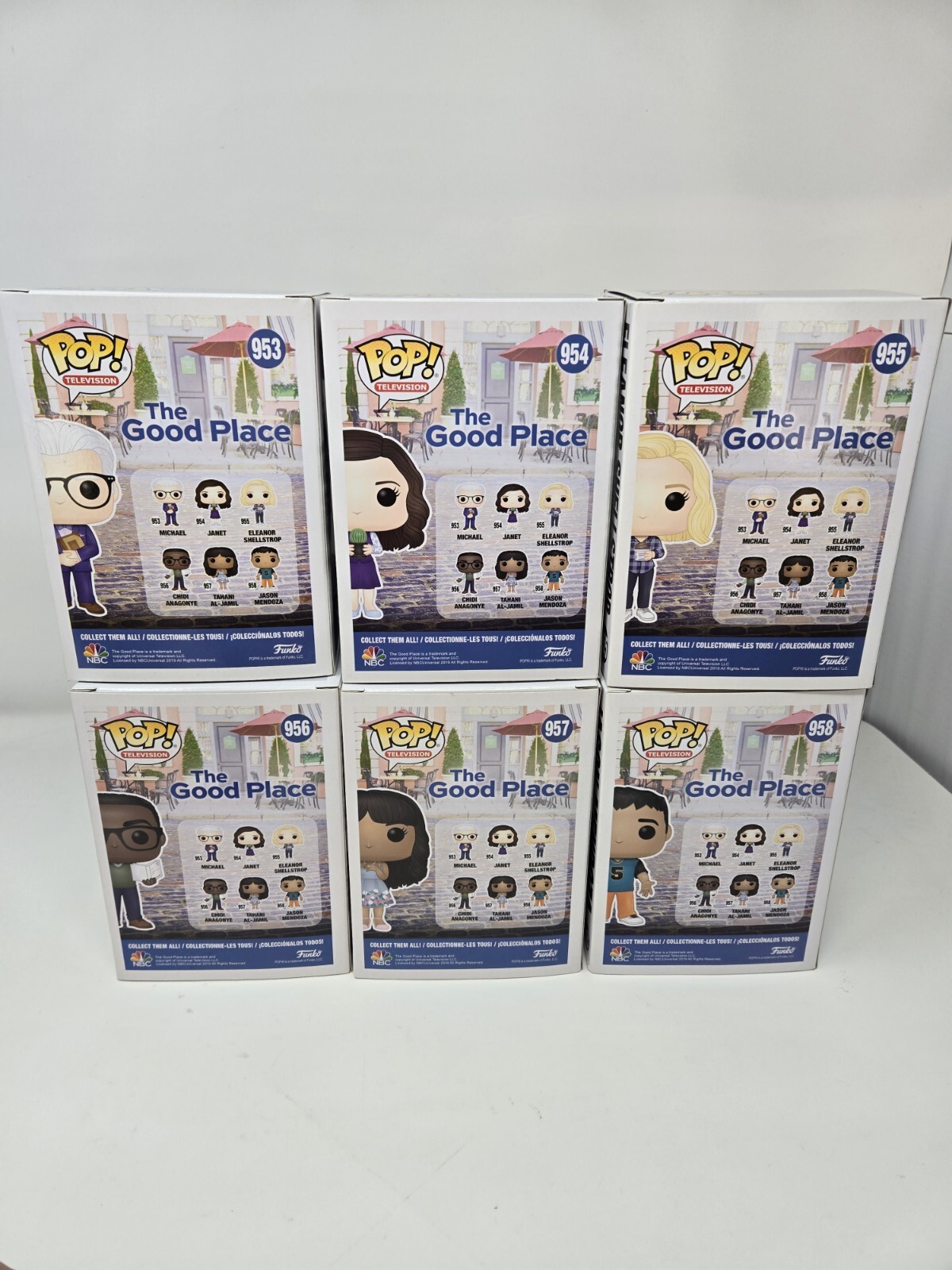 Good Place WHOLE SET 6 Funko Pops Eleanor Janet Michael Chidi Tahani ...