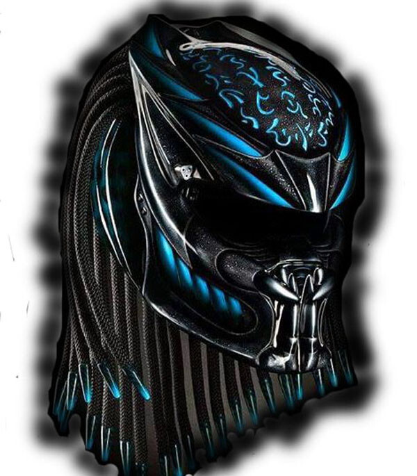 GREAT GREEN FIRE MOTIF PREDATOR HELMET DOT ECE WITH 3 LASERS | Open ...