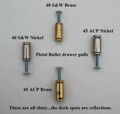 Hand Crafted Pistol Bullet drawer pulls in 40 S&W or 45 ACP | eBay