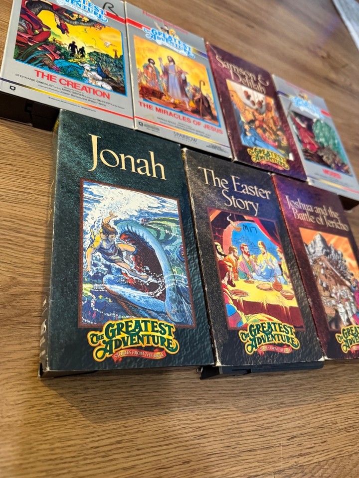 ️ Lot of 7 Religious Christian VHS Tapes | Greatest Adventure Bible ...