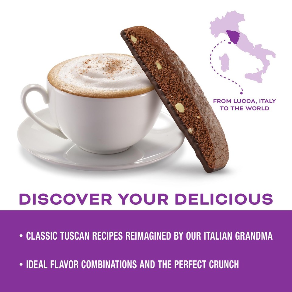 Dark Chocolate Almond Biscotti Italian Cookies - 2 Boxes Dark Chocolate ...