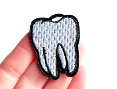 Tooth Iron On Patch Sew on Embroidered Teeth, Dentist Badge, Tooth ...