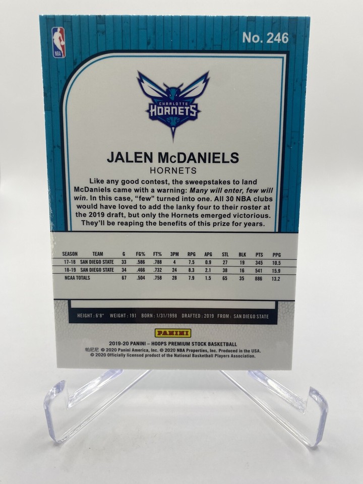 2020 NBA Hoops Premium Jalen McDaniels Rookie RC Card #246 | eBay