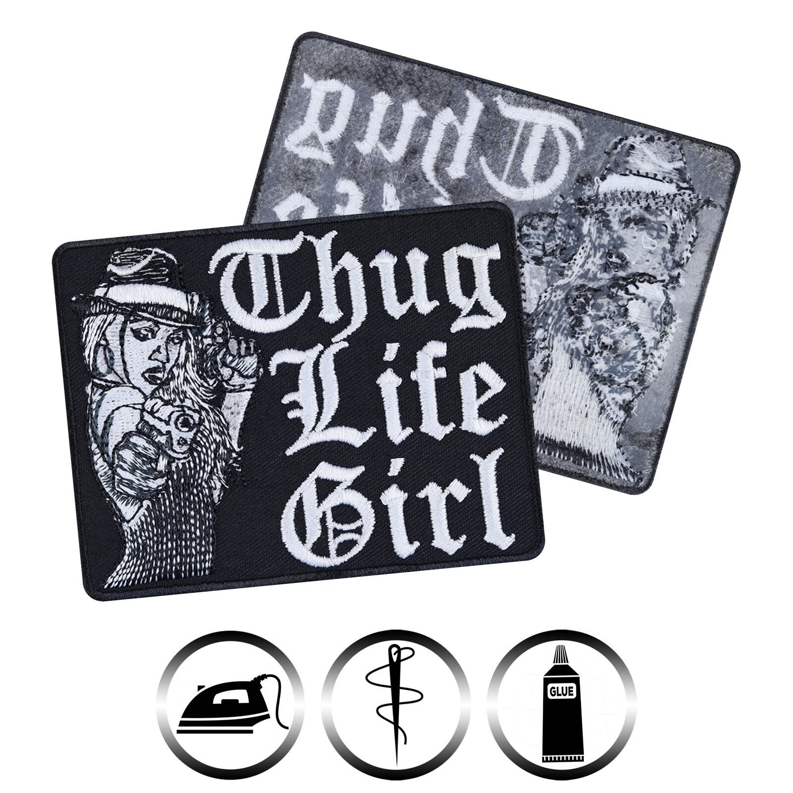 Frauen Aufnäher Thug Life Girl Aufbügler Lady Biker Patch Rocker ...
