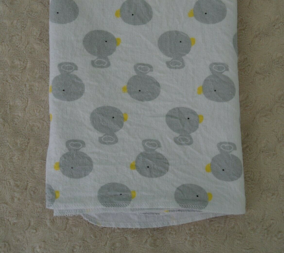Gerber Duck Baby Blanket Gray White Yellow Receiving Flannel Duckie ...