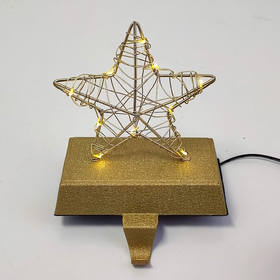 2pc Wondershop Gold Star Stocking Holder LED Light Xmas Christmas ...
