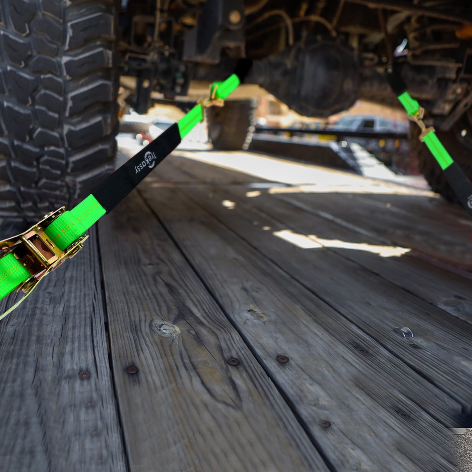 12 Pack Ratchet Wheel Tie Down Strap Towing Tire Strap Car Trailer 8 ...