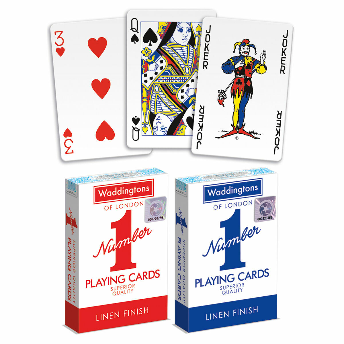 Waddingtons Original Classic No.1 (2 Packs) Red & Blue Playing Card ...