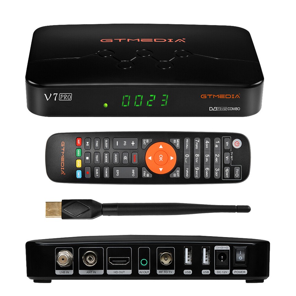 GTMEDIA V7 PRO FTA DVB-S2/T2 Satellite Terrestrial Combo Receiver Sat ...