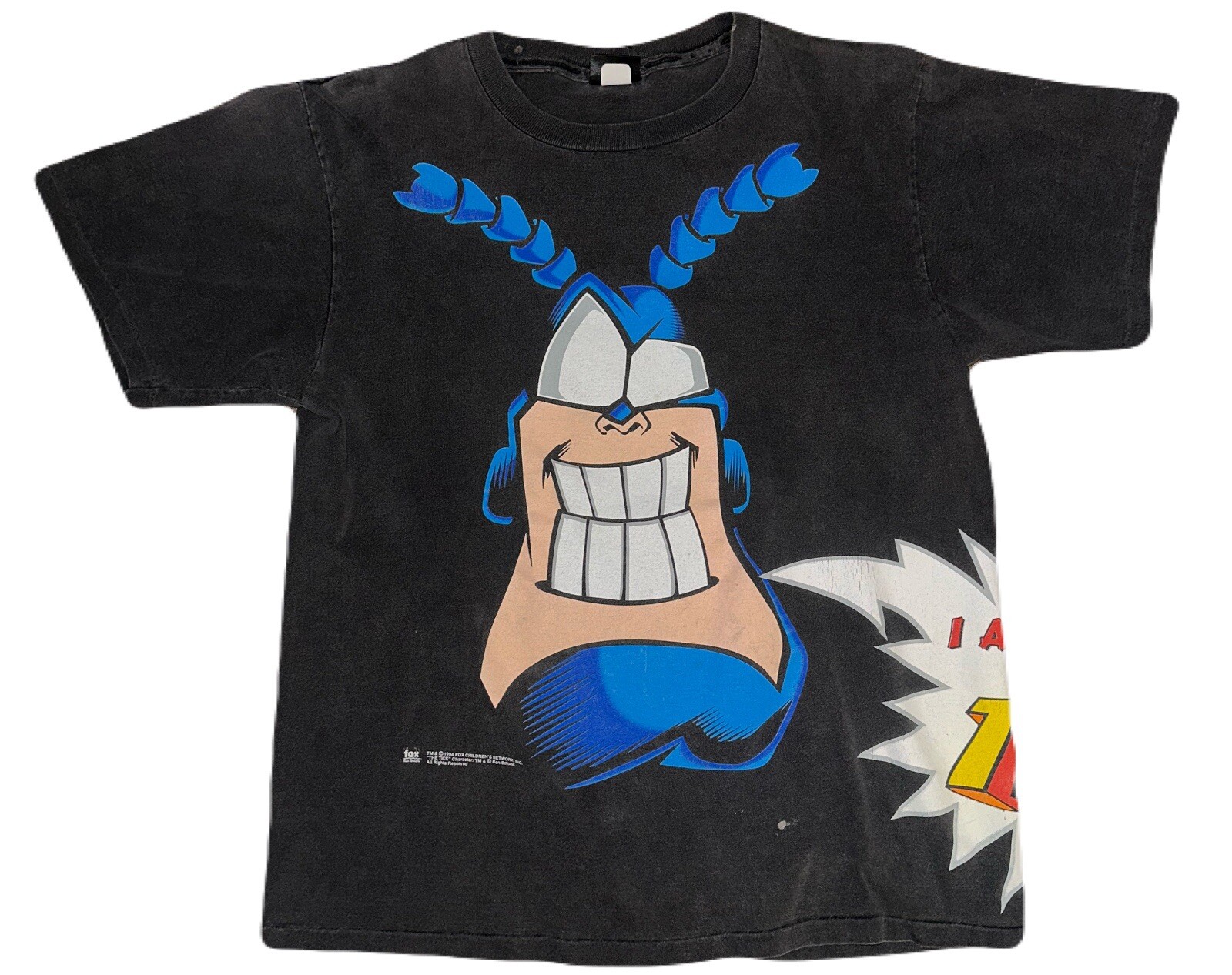 Rare Vintage 90s The Tick Cartoon Comic Superhero AOP… - Gem