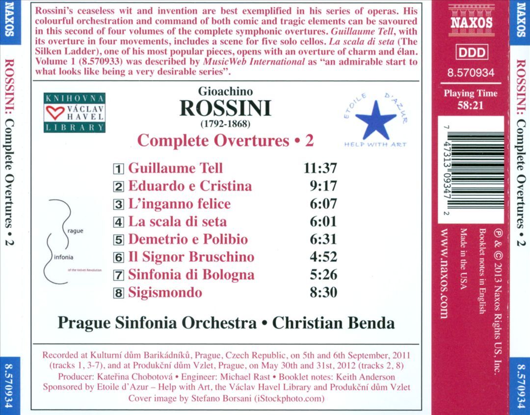 CHRISTIAN BENDA / PRAGUE SINFONIA ORCHESTRA ROSSINI: COMPLETE OVERTURES ...