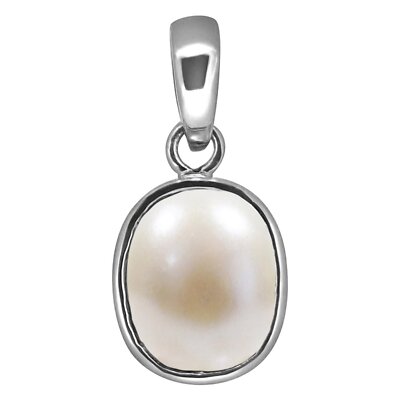 Natural Moti Stone 15.25 Ratti Silver Pendant Precious Gemstone Chandi ...