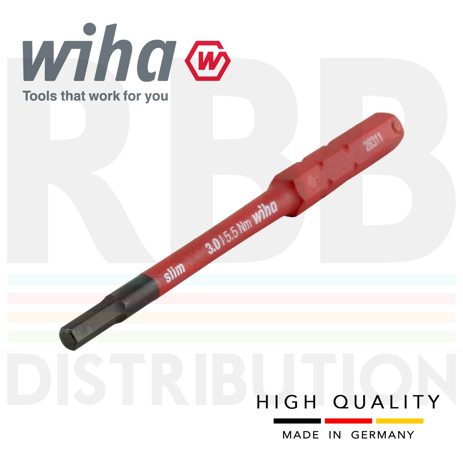 Wiha Slimbit Hex Screwdriver 3mm Hexagon Head 1000v VDE Electrician ...