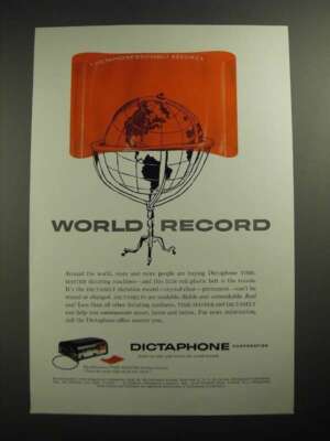 1956 Dictaphone Dictabelt Dictation Ad - World Record | eBay
