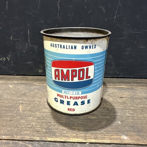 Ampol Vintage 1 Lb Grease Can Light Blue Style | eBay Australia