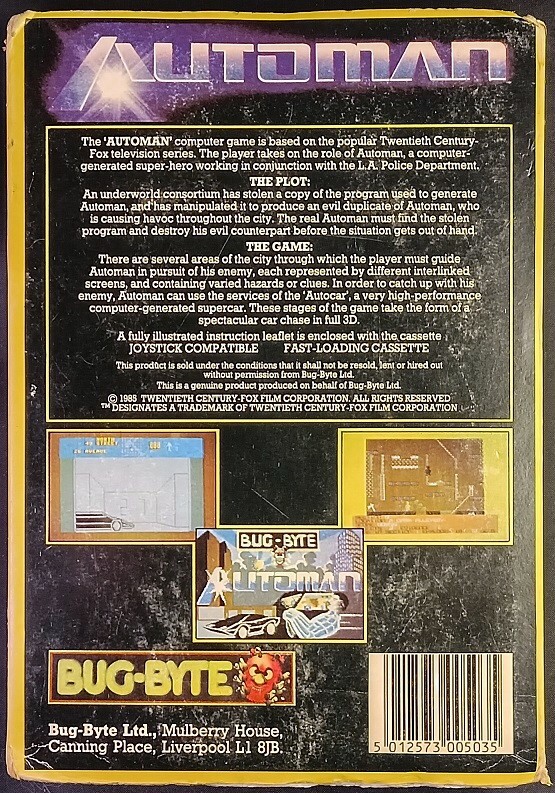 Automan - Commodore 64 C64 in Original Box Classic 80's TV Show Video ...