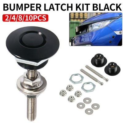 Push Button Quick Release Hood Black Bonnet Pins Lock Clip Car Bumper ...