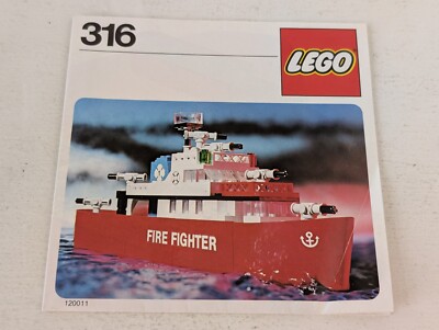 Vintage 1977 LEGO 316 Firefighter Boat Construction Manual Rare Booklet ...