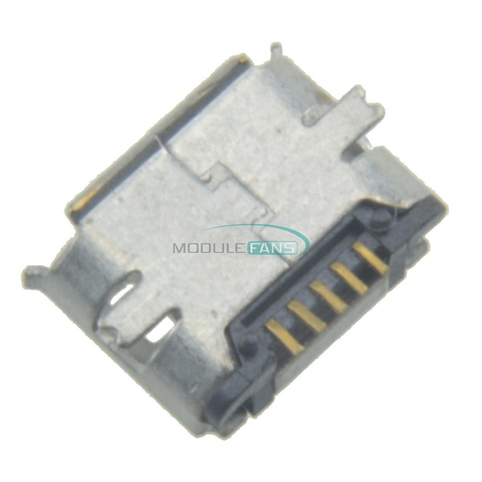 100PCS Micro USB Type B Female 5Pin SMT Socket Jack Connectors Port PCB ...