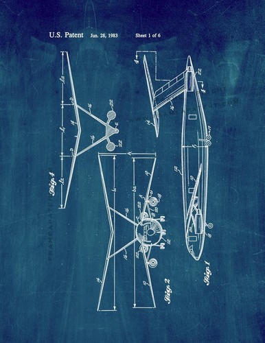 Tandem Wing Airplane Patent Print Midnight | eBay