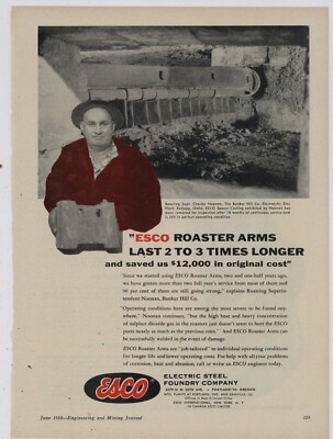 1958 ESCO Electric Steel Foundry Co. Ad: Kellogg, Idaho, Bunker Hill ...