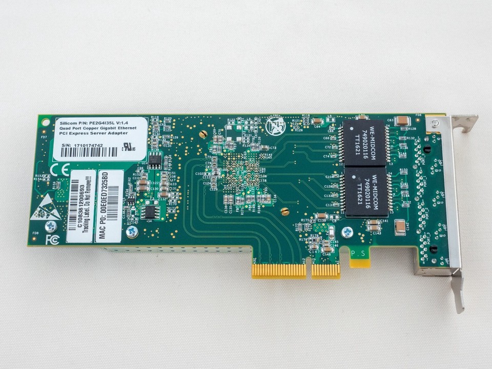 Silicom Quad Port Intel i350-AM4 1GbE PCIe Network Card PE2G4I35L Low ...