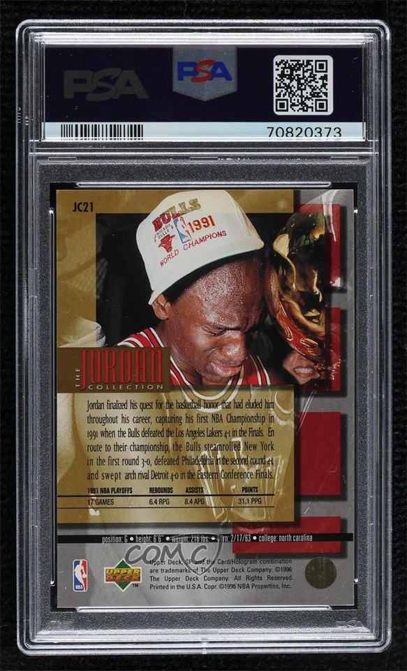 1995-96 Upper Deck The Jordan Collection Michael Jordan #JC21 PSA 8 HOF ...