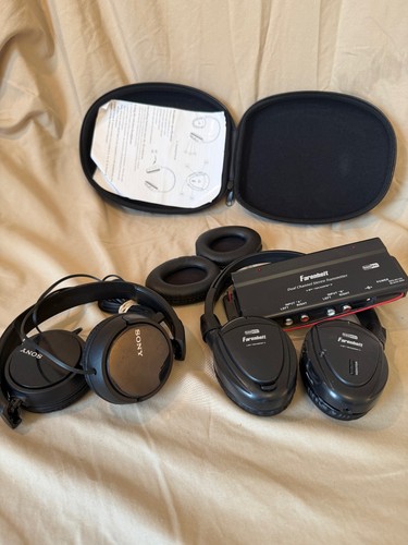 Dual Headphone Bundle – Sony Wired & Fahrenheit RF Wireless – Extras ...