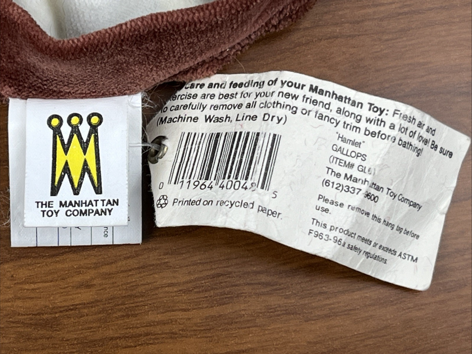 Lot 2 Manhattan Toy Co: Chestnut Brown Horse + Hamlet Gallops Pinto ...