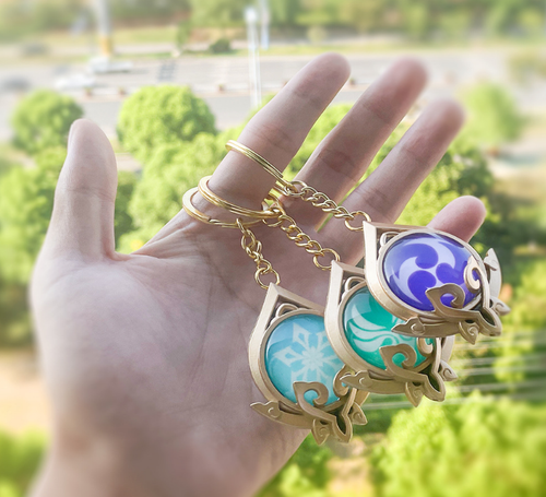 Game Genshin Impact Sumeru vision keychains Metal Pendants Keyrings ...