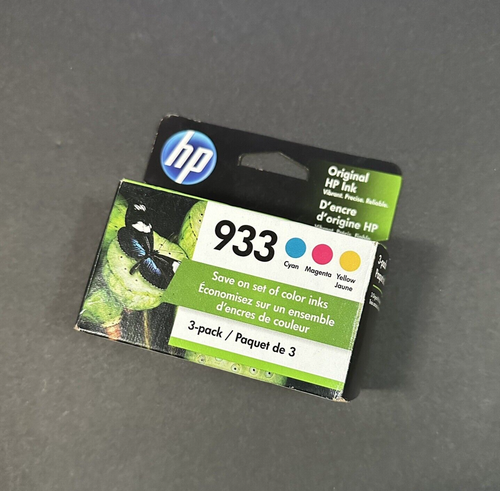 Genuine HP 933 Color 3- Pack Cyan Magenta Yellow Ink Cartridges Exp. 9. ...