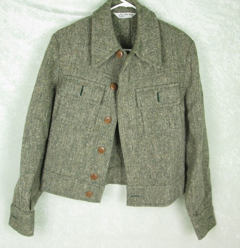 Rue Royale Nino Cerruti Wool Ike Style Hip Jacket Waist Green Vintage ...
