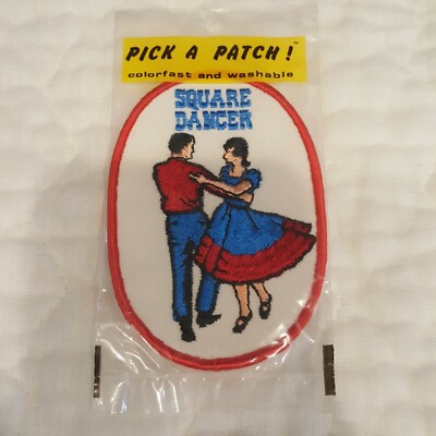 Vintage Square Dance Patch Pick A Patch Colorfast Washable Sealed NOS 4.5 x 3" | eBay